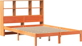 Postel s knihovnou bez matrace 140 x 190 cm masivní borovice 3321601