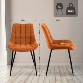 Jídelní židle Sardna manšestr – oranžová