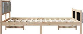 Rám postele Světle šedá 150 x 200 cm Masivní borové dřevo 3394283
