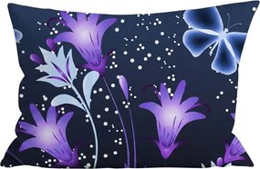 Povlak na polštář z mikrovlákna VIOLET BUTTERFLY 70x90 cm, tmavě modrý