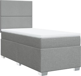 Box spring postel s matrací světle šedá 90x190 cm textil 3290336
