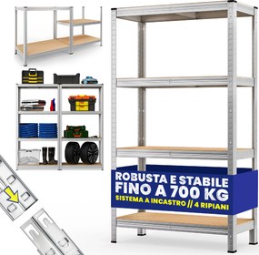 Zátěžový regál 160x90x40cm pozinkované 700kg