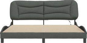 Rám postele s LED bez matrace Hvar Tmavě šedá 180x200 cm Látka 3213719