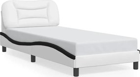 Rám postele bez matrace Hvar bílý a černý 80 x 200 cm umělá kůže 3207966