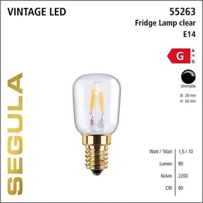 SEGULA LED žárovka do lednice čirá 1,5W(10W) / E14 / 90lm / 2200K / st