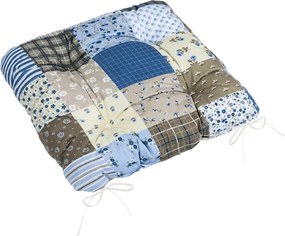 Bellatex Sedák Adéla prošívaný 40x40 cm Patchwork Modrá