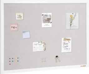 Nástěnná nástěnná nástěnka 121,9 × 91,4 cm bílá korková nástěnka s plátěným povrchem