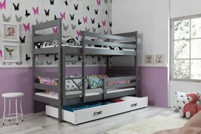 BMS Group Dětská postel Eryk patrová - Grafit/růžová 200x90