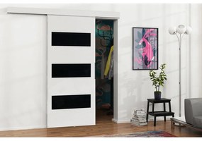 Posuvné dveře Mereno II 100, Barva: bílá + grafit + černý lacobel