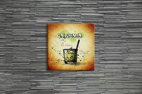 Malvis ® Obraz cedule Caipirinha Velikost (šířka x výška): 30x30 cm