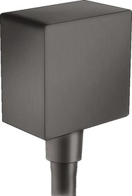 Hansgrohe FixFit, nástěnné kolínko Square se zpětným ventilem, kartáčovaný černý chrom, HAN-26455340