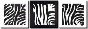 Obraz Pruhovaný zebra vzor (3 díly) - minimalistická černobílá abstrakce