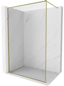 Mexen Kioto-F sprchová stěna Walk-in s rámem 100 x 202 cm, transparentní 8 mm, zlatá - 800-100-104-50-00