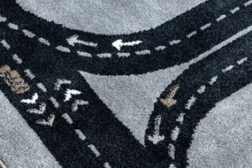 Dywany Łuszczów, Dětský kusový koberec Fun Track grey, 80x150, šedá, dětský pokoj