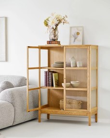House Nordic Prosklený kabinet ZAMORA 126x90cm dub 3001501