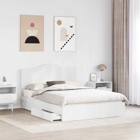 Postel s úložným prostorem Bílá 140 x 200 cm Kompozitní dřevo 3413499