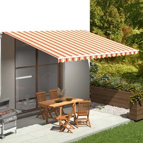 Náhradní plachta na markýzu žlutá a oranžová 500 x 350 cm polyesterová 312022