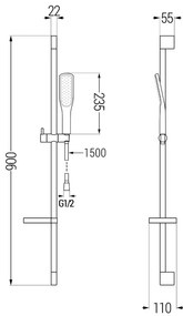 Mexen sprchový set DS49, černá/zlatá, 785494583-75