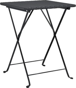 3dílný skládací bistro set černý polyratan 319989