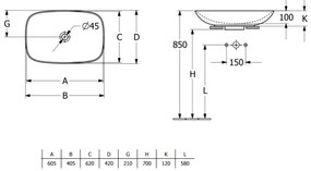 Villeroy & Boch 4A500001 - Umyvadlo na desku LOOP&FRIENDS 62x42 cm keramika/bílá