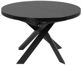 OnaDnes -20% Černý skleněný rozkládací jídelní stůl Kave Home Vashti 120 - 160 cm
