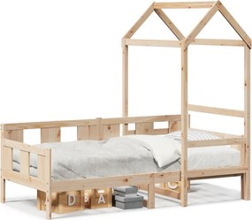 Válenda se střechou 80 x 200 cm masivní borové dřevo 3282278