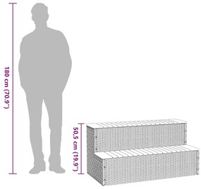 vidaXL Obruby k vířivce béžová 100x50x50,5 cm polyratan a akáciové