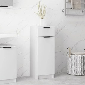 Koupelnová skříňka lesklá bílá 32 x 34 x 90 cm kompozitní dřevo - Default Title