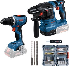 Bosch sada GSR 18V-65 + GBH 18V-22 + 45dílná sada šroubováků + 3dílná sada vrtáků 0615V0003E