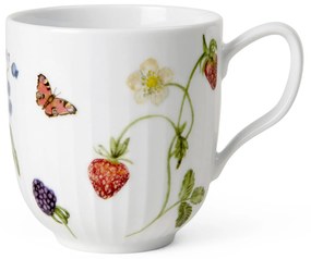 KÄHLER Porcelánový hrnek Hammershøi Summer Berries 330 ml, červená barva, modrá barva, bílá barva, porcelán