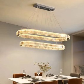 Toolight Závěsné designové osvětlení CRYSTAL LED + dálkové ovládání APP1546-CP2 Chrome