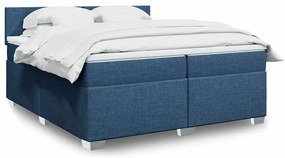 Box spring postel s matrací modrá 200x200 cm textil 3285994