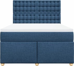 Box spring postel s matrací modrá 160x200 cm textil 3291351