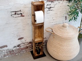Dřevěný hnědý antik stojan na toaletní papír Brick Moulds - 15*95*10 cm