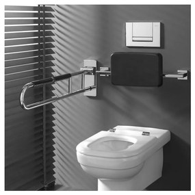 Emco System 2 - Opěrná rukojeť k wc, černé-chrom 358521260