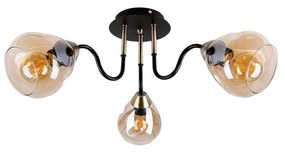 Stropní svítidlo se skleněným stínidlem v černo-zlaté barvě Unica – Candellux Lighting