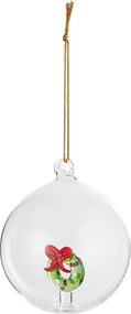 HANG ON Skleněná koule věnec 9 cm - čirá