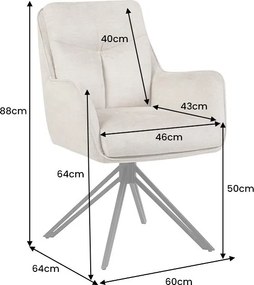 Designová otočná židle Brock béžový samet