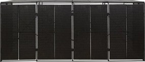 Přístřešek na čtyři popelnice černý 274 x 80 x 117 cm polyratan 319863