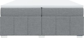 Box spring postel s matrací světle šedá 200 x 200 cm textil 3285498