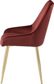 Jídelní židle, bordó Velvet látka/gold chrom-zlatý, PERLIA