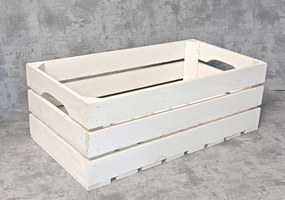 Dřevěná bedýnka - bílá 50x27x18 cm