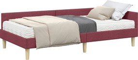 Rohový rám postele s matrací Jiný s čelo 2 ks Šedá textil 3393672