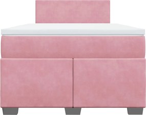 Box spring postel s matrací růžová 120 x 200 cm samet 3288581
