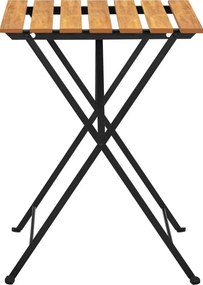 vidaXL Skládací bistro stůl 55 x 54 x 71 cm masivní akácie a ocel [313158] Barva: Černá