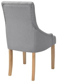 Jídelní židle 2 ks světle šedé textil,  243635