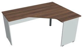 Stůl ergo levý 160*120 cm - Hobis Gate GEV 60 L Dekor stolové desky: ořech, Dekor lamino podnože: šedá, Barva nohy: černá