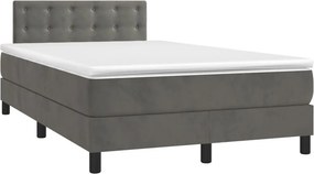 Box spring postel s matrací tmavě šedá 120 x 200 cm samet 3141534