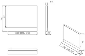 Ravak Zrcadlo Formy 800 bílá
 800 x 155 x 710 X000001044