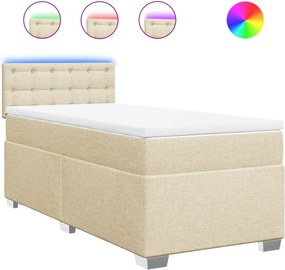 Box spring postel s matrací krémová 80 x 200 cm textil 3288034